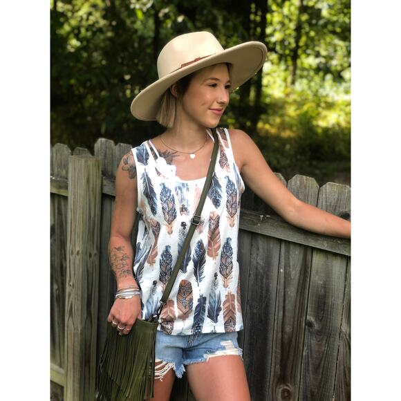 POSH NOVA | Tops | Feathered Outlaw Tank | Poshmark
